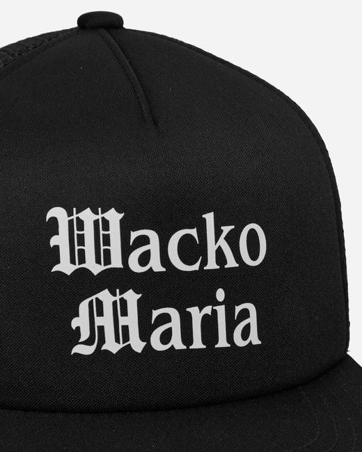Wacko Maria Logo Trucker Cap in Black for Men | Lyst