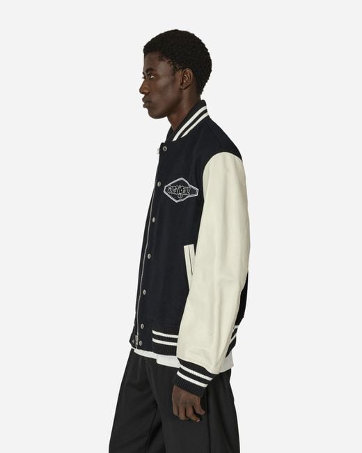 Sacai Gonz Wool Melton X Leather Jacket Off in Black for Men | Lyst UK