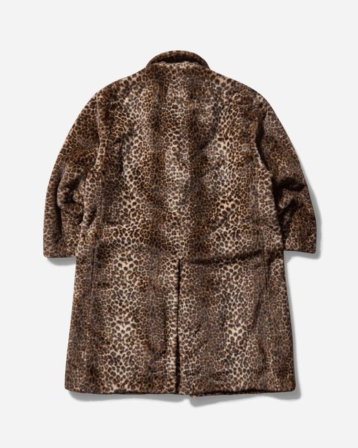Wacko Maria S Leopard Faux Fur Chesterfield Coat in Brown for Men | Lyst