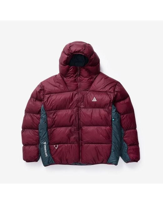 Nike Acg Lunar Lake Puffer Jacket in Red | Lyst