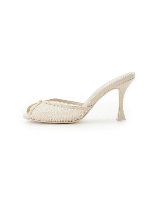 SNIDEL Slip-On Mesh Stiletto Heels in White | Lyst