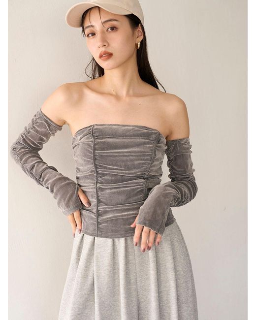 SNIDEL Detachable Sleeve Corset Top in White | Lyst