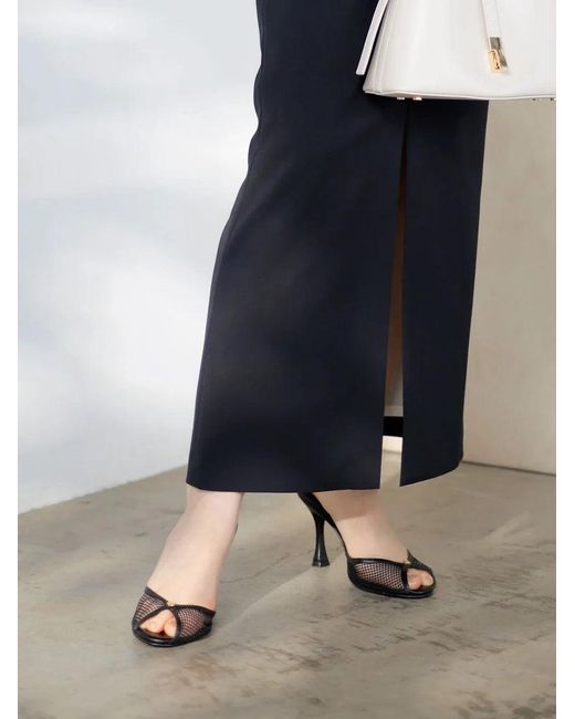 SNIDEL Slip-On Mesh Stiletto Heels in White | Lyst