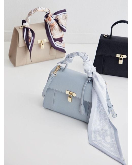 SNIDEL Convertible Shoulder Bag With Scarf Wrap Handle in Natural | Lyst