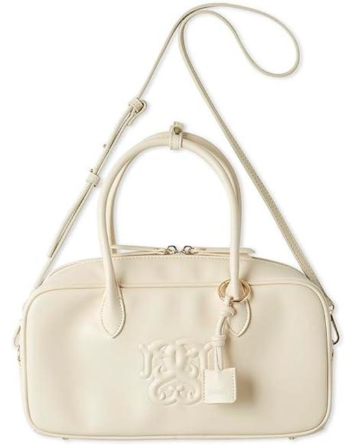 SNIDEL Embossed Logo Boston Bag in Natural | Lyst