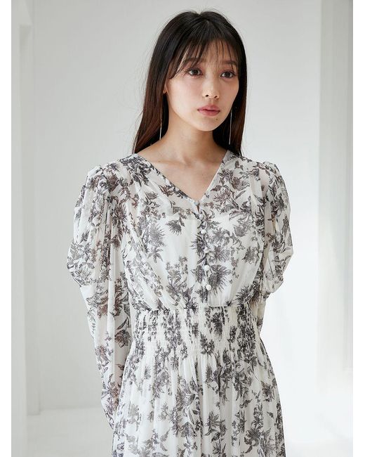 SNIDEL V-Neck Tiered Tulle Dress in White | Lyst