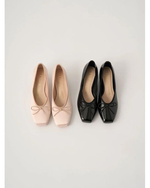 SNIDEL Chacott Collaboration Shoes Square Toe Low Heel Pumps in Black ...