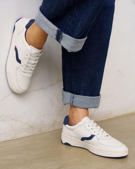 Soludos Womens_sneakers_the Roma_leather Colors_white - Marine Blue | Lyst