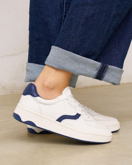 Soludos Womens_sneakers_the Roma_leather Colors_white - Marine Blue | Lyst