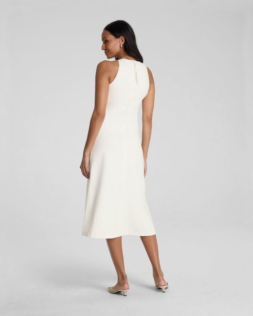 Spanx Ponte Sleeveless A-Line Midi Dress in White | Lyst