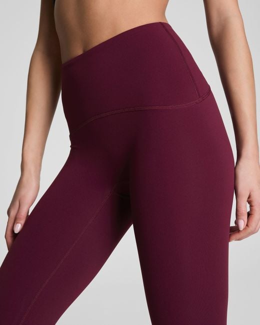 Spanx Shape Booty Boost Full Length Leggings in Red | Lyst