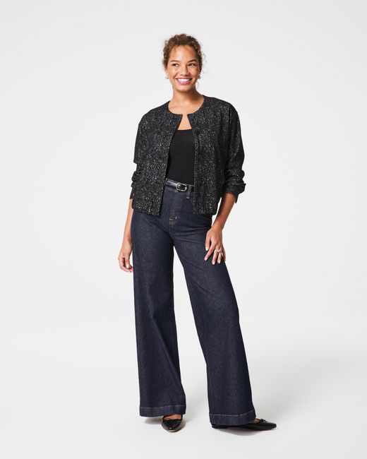 Spanx ® Ponte Bomber Jacket, Herringbone | Lyst