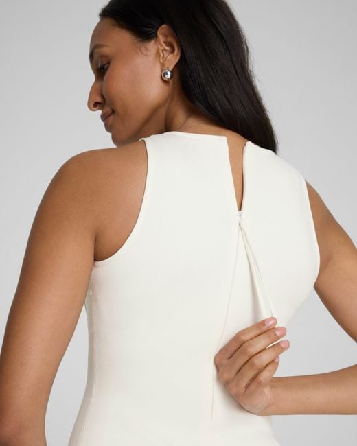 Spanx Ponte Sleeveless A-Line Midi Dress in White | Lyst