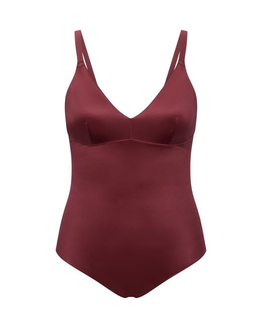 Spanx Shaping Satin Thong Bodysuit in Red | Lyst Spanx Shaping Satin Thong Bodysuit in Red | Lyst