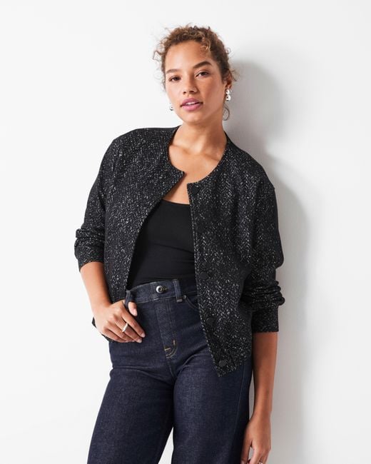 Spanx ® Ponte Bomber Jacket, Herringbone | Lyst