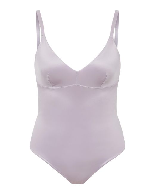 Spanx Shaping Satin Thong Bodysuit in Purple | Lyst Spanx Shaping Satin Thong Bodysuit in Purple | Lyst