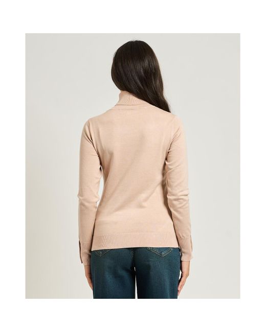 Pull Pull avec col en V et double fente SETTE/MEZZO en coloris Neutre ...