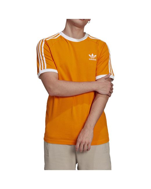 Adicolor Classics 3 Stripes T Shirt Adidas Pour Homme En Coloris Orange