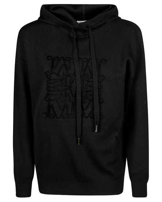 Max Mara Pamir Maglia Cappuccio Logo in Black | Lyst