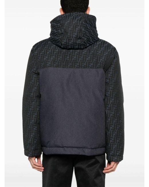 Fendi Ff-jacquard Ski Jacket in Black for Men | Lyst