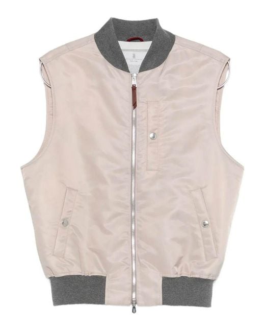 Brunello Cucinelli Bomber Jacket in Natural for Men | Lyst UK