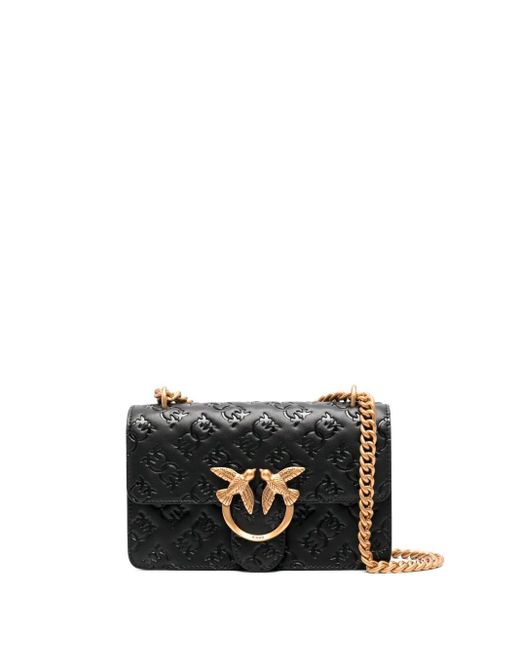 Pinko 'Love Bag' Mini Crossbody Bag With Imprimé Logo in Black | Lyst