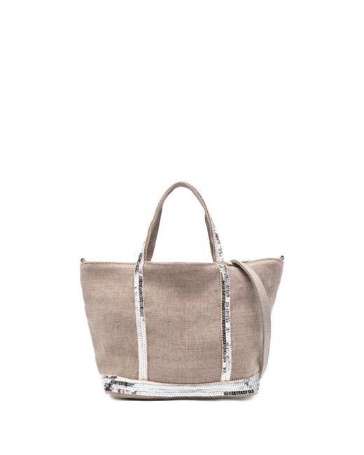 Vanessa Bruno Linen Extra Small Zipped Cabas Tote in Natural | Lyst