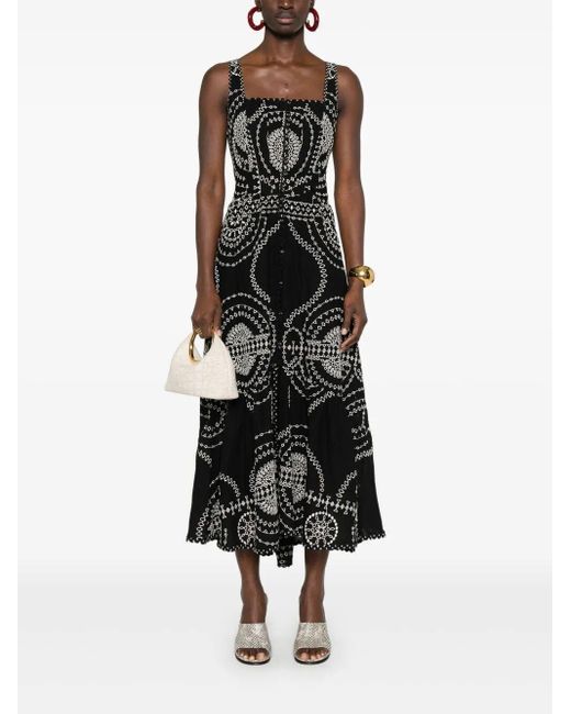 Charo Ruiz Greba Midi Dress in Black | Lyst