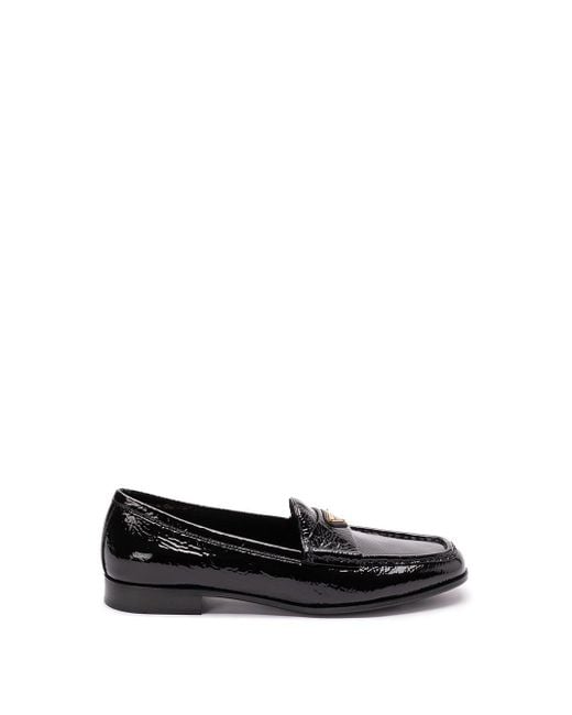 Prada Naplak Leather Loafers in Black | Lyst