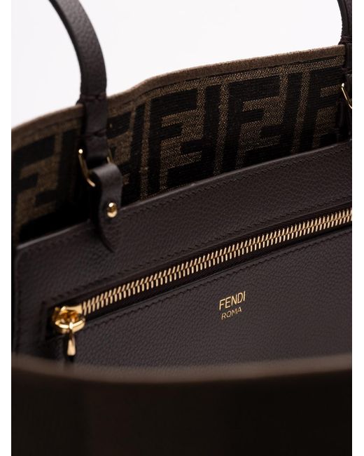 Fendi `Roll` Large Shopper Bag in Black | Lyst