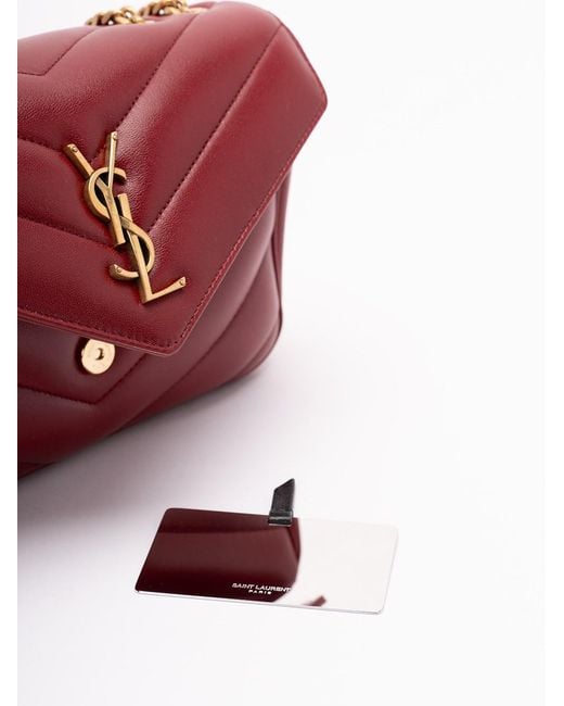 Saint Laurent 'Loulou' Small Bag in Red | Lyst UK
