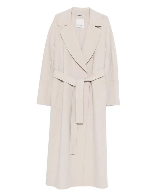 Max Mara 'Maxmara S' 'Elisa' Coat in Natural | Lyst UK
