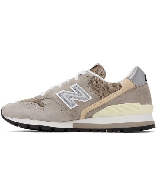 New Balance Gray & Khaki Made In Usa 996 Core Sneakers in Black for Men ...