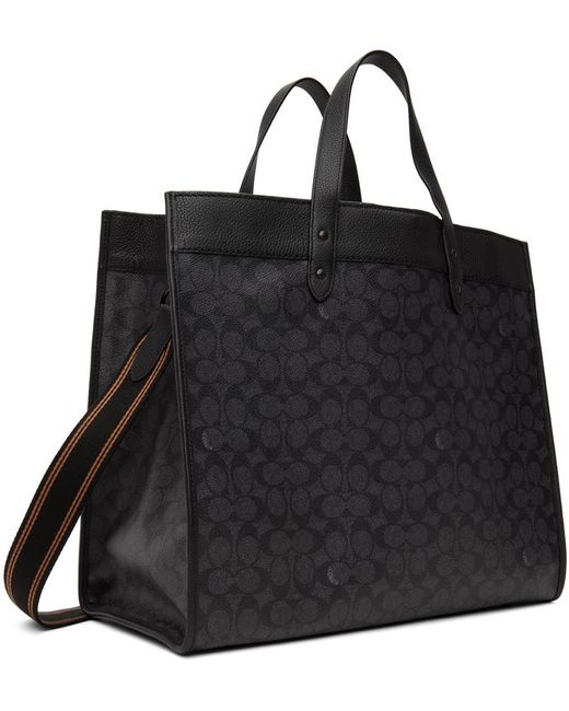 COACH Black Field 40 Tote for Men | Lyst