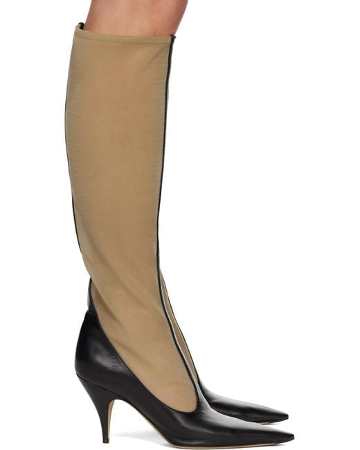 The Row Mesh Tall Boots in Brown | Lyst