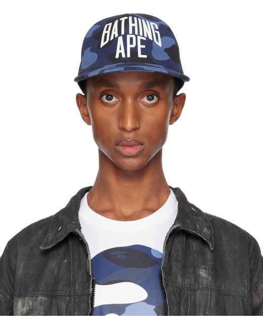 A Bathing Ape Color Camo Nyc Logo Mesh Cap in Blue for Men | Lyst