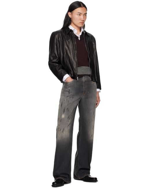 Enfants Riches Deprimes Western Sharp Shoulder Leather Jacket in Black ...