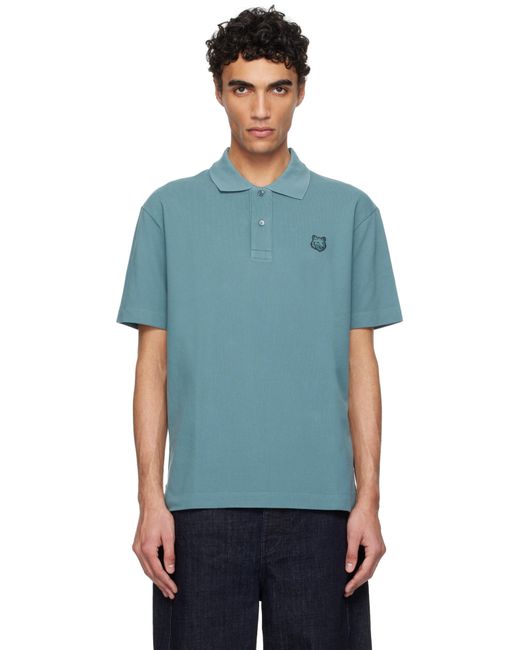 Maison Kitsuné Bold Fox Head Patch Oversize Polo in Blue for Men | Lyst
