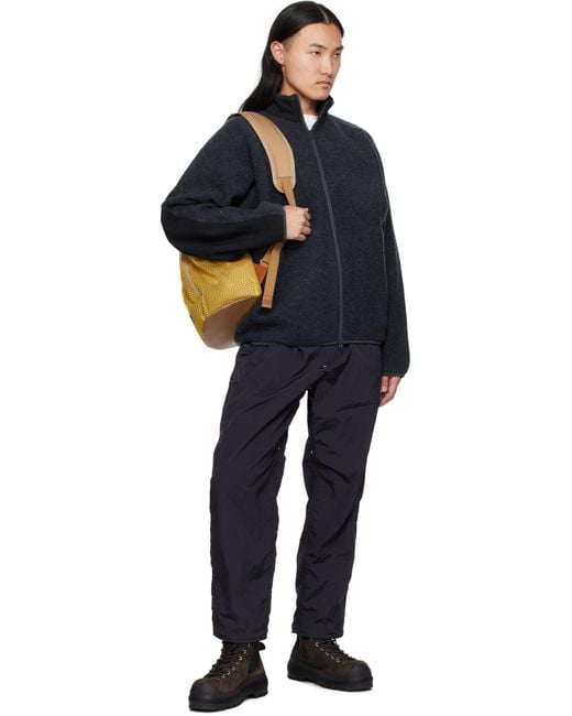 Nanamica Boiled Wool Zip Up Jacket in Blue for Men | Lyst