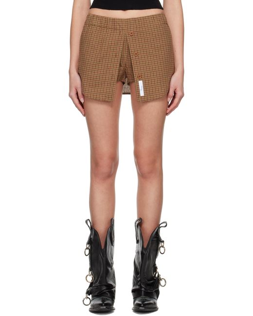 PRAYING Ssense Exclusive Plaid Skort in Brown | Lyst