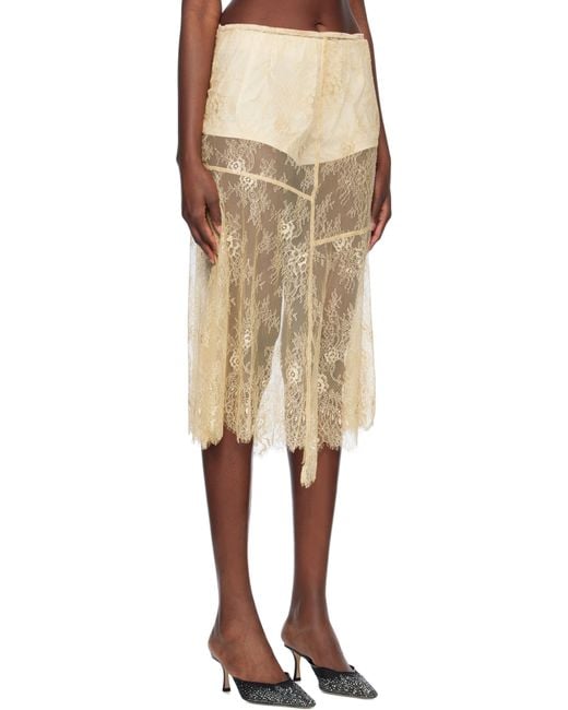 Stand Studio Mathilde Midi Skirt in Natural | Lyst