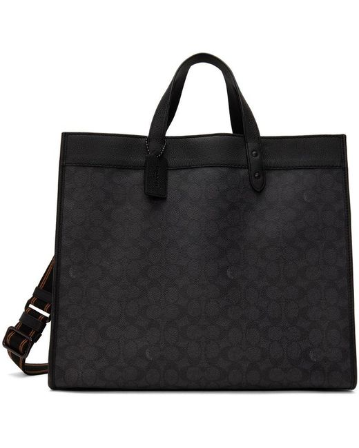 COACH Black Field 40 Tote for Men | Lyst