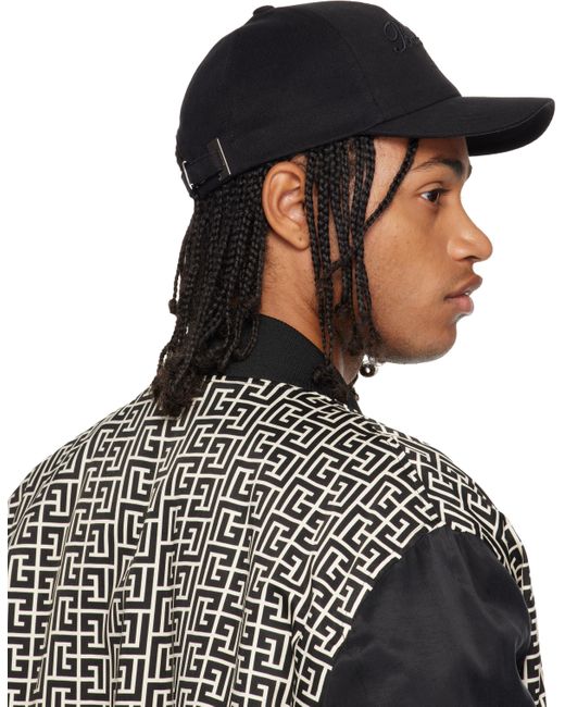 Balmain Signature' Cotton Cap in Black for Men | Lyst UK
