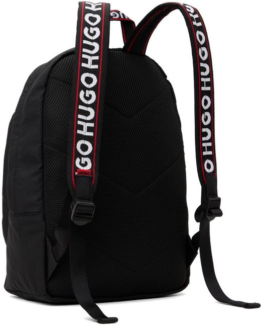 HUGO Logo-Print Branded Backpack in Black for Men | Lyst