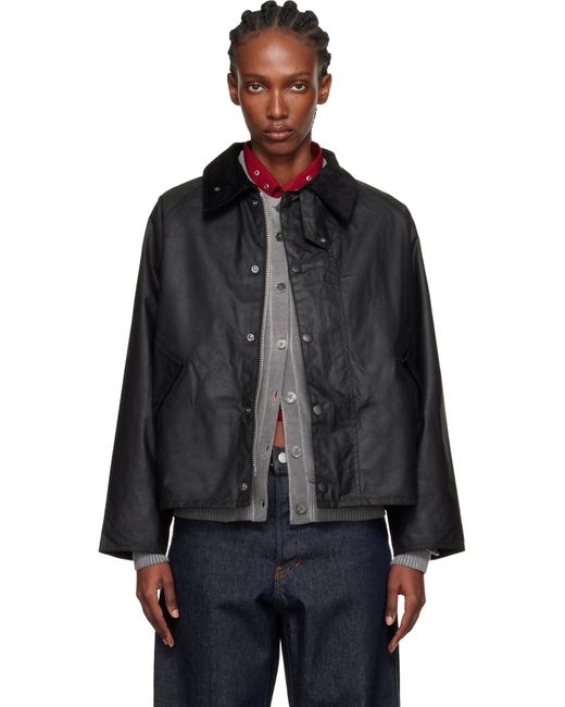 Barbour Transport Waxed Jacket in Black | Lyst UK
