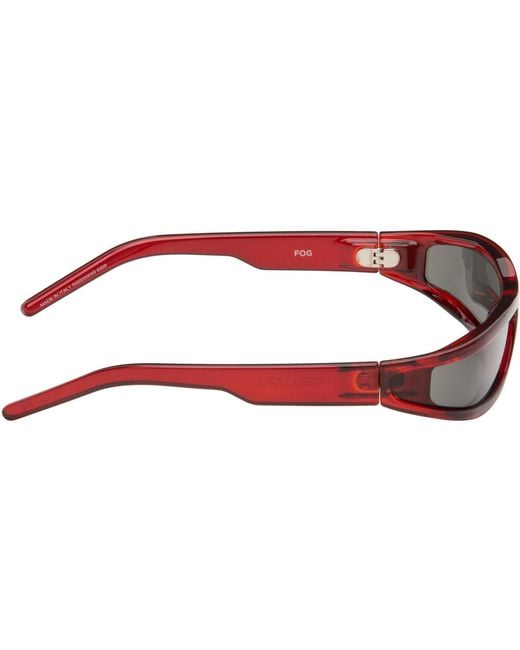 Rick Owens Burgundy Tower Fog Sunglasses in Brown for Men | Lyst UK