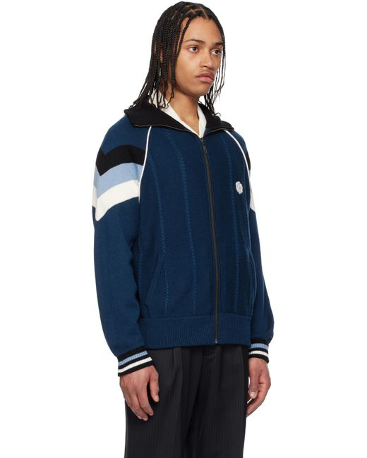rice nine ten Knitting Track Jacket in Blue for Men | Lyst