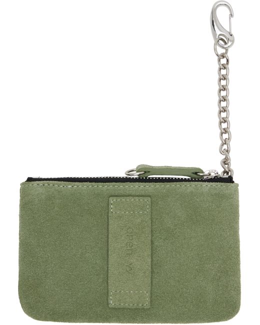 OPEN YY Khaki Yy Suede Stud Chain Wallet in Green | Lyst UK
