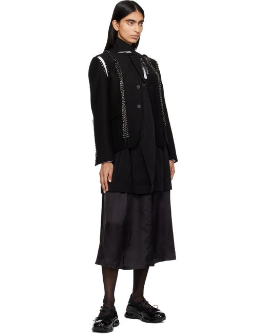 Noir Kei Ninomiya Safety Pin Blazer in Black | Lyst