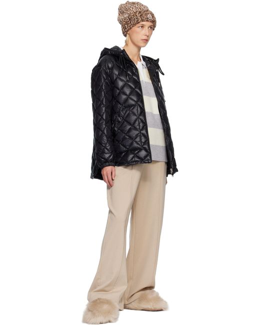 Moncler Diamond-Quilted Hooded Short Down Jacket in Black | Lyst UK
